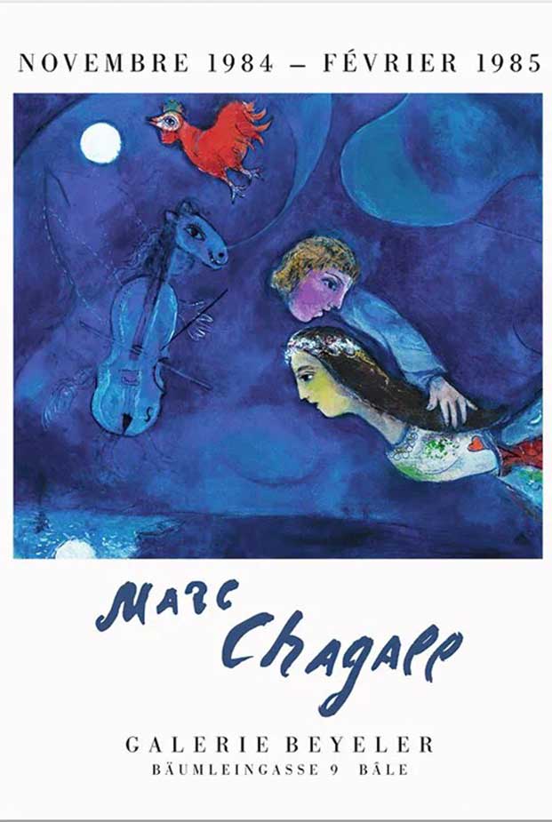 Marc Chagall 1984 Art Exhibition Canvas Print | Oak Poster + Decor ...