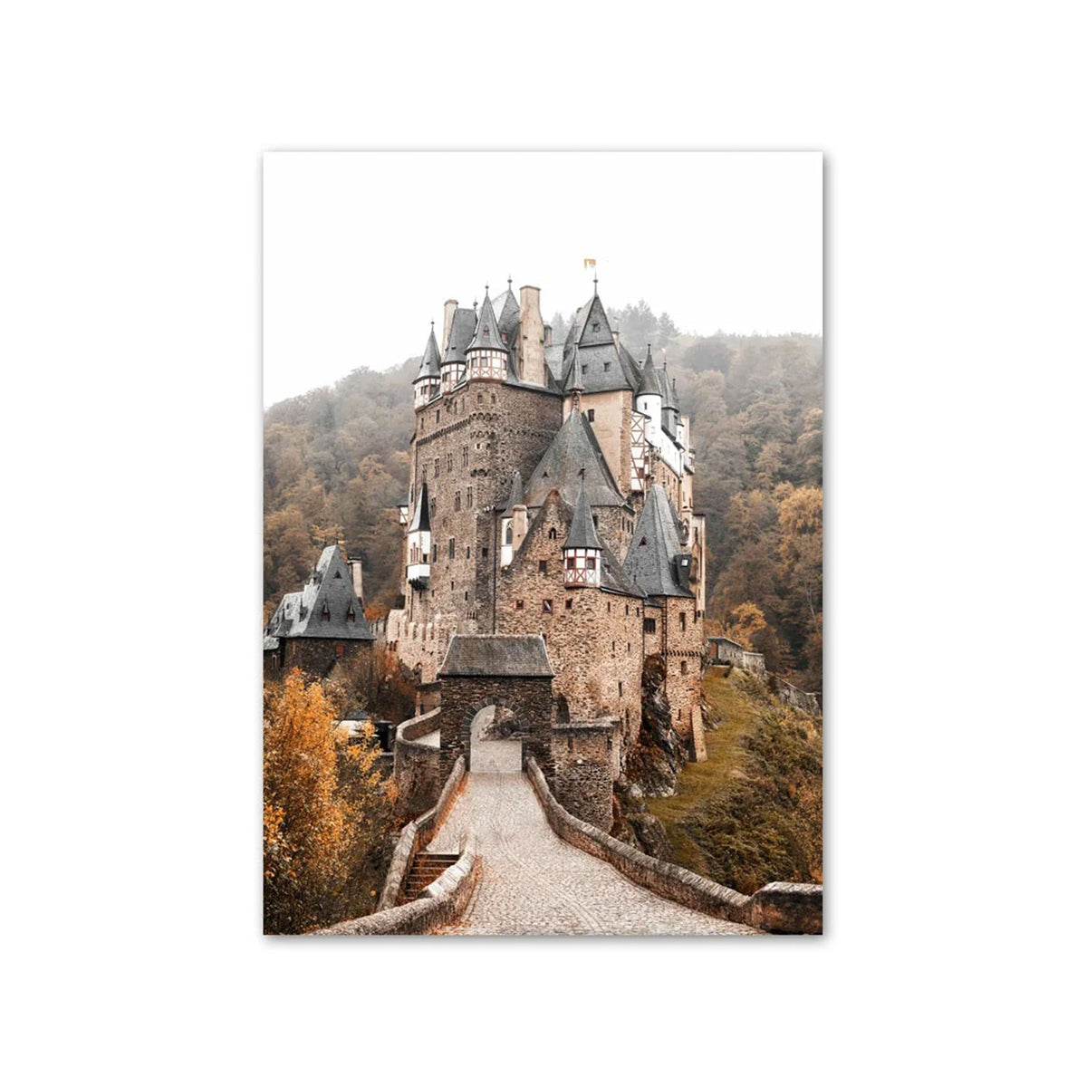 Vintage Medieval Castle Wall Art - Rustic Fortress Poster | OakPoster ...