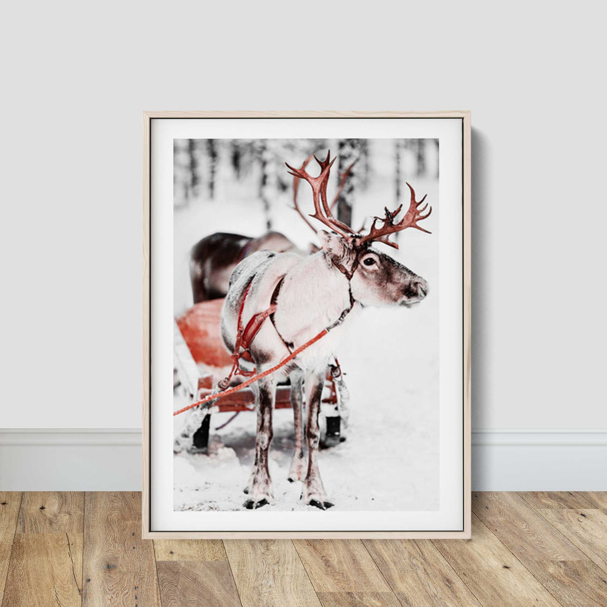 Santa's Sleigh Reindeer Poster | Christmas Wall Art | OakPoster.com ...
