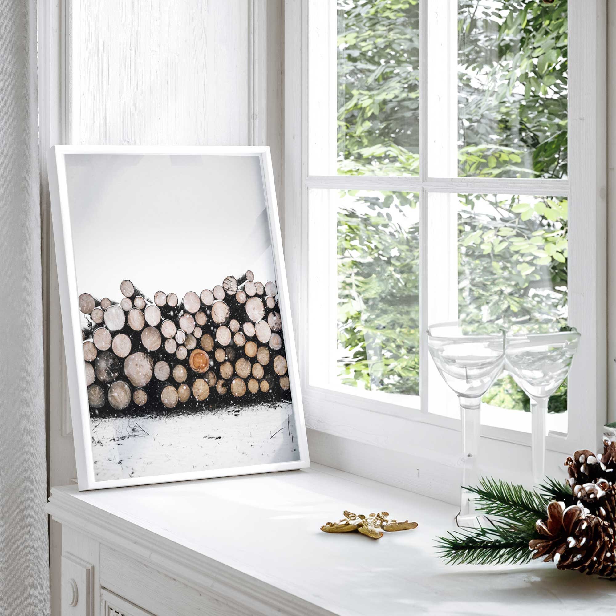 Textured Winter Logs Poster | Nature Poster | OakPoster.com– oakposter