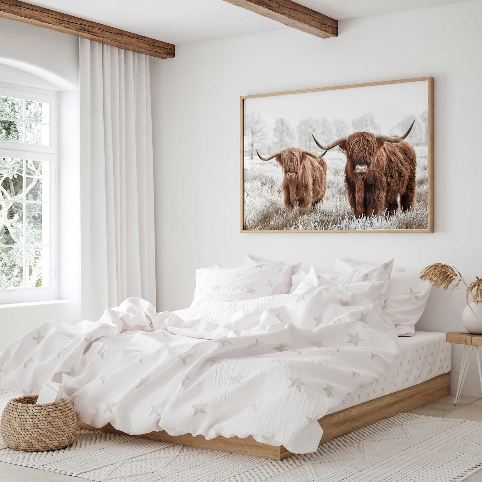 Highland Cattle in Winter Poster - Holiday Posters Online - oakposter.com